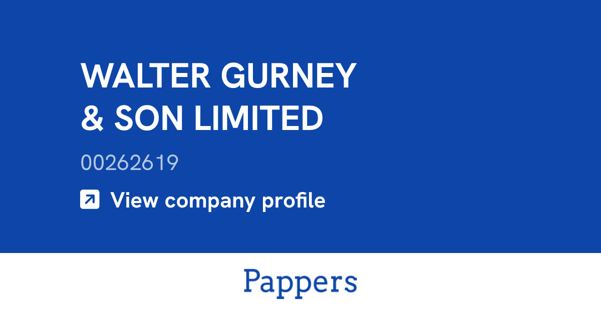 WALTER GURNEY & SON LIMITED (00262619) : Turnover & managers